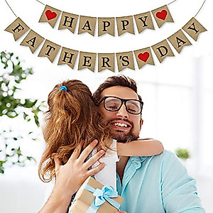 Happy Fathers Day Banner | Rustic Fathers Day Party Decoration Supplies | Fathers Day Gi1fts from Son and Daughter
