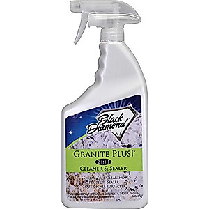 Black Diamond Stoneworks GRANITE PLUS! 2 in 1 Cleaner & Sealer for Granite, Marble, Travertine, Limestone, Ready to Use! (1-Quart) AND Granite Polish Preserver: Wax & Protectant – (1 Pint)