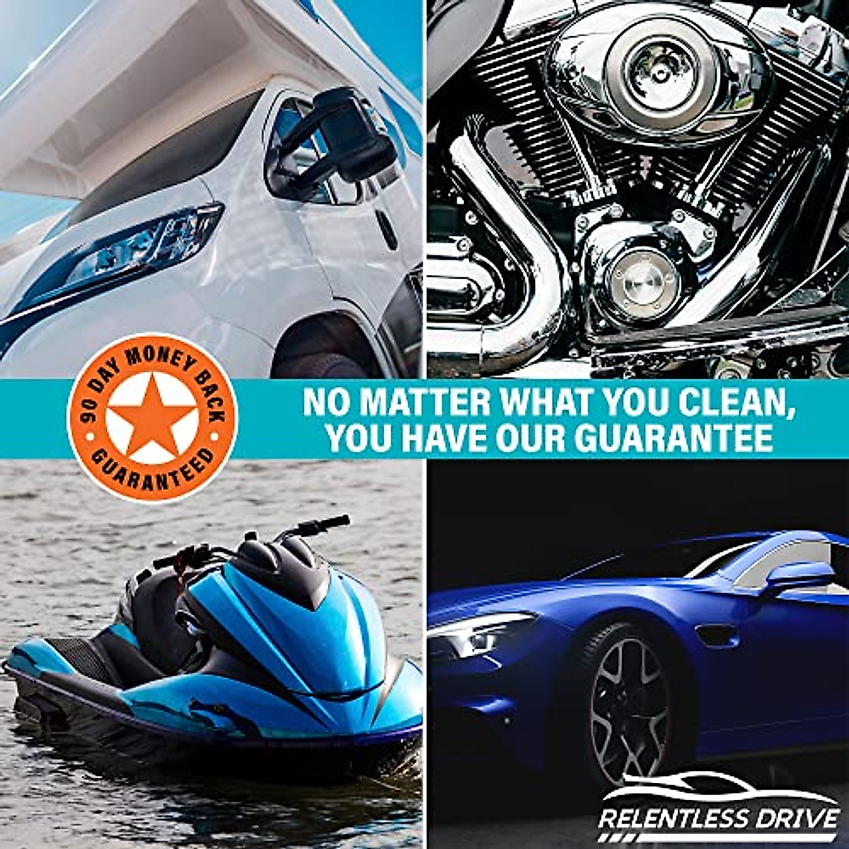 Relentless Drive Car Wax Kit (Gallon) - Wet or Waterless Ceramic Wax & Microfiber Towel - Car Wax Spray Provides The Perfect Ceramic Coating for Cars