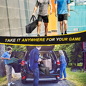 TYRSEN Pickleball Set with Net, 22FT USAPA Regular Size Portable Pickleball Net System for Driveway Backyard, 4 Paddles & 6 Balls, Strong PE Net and Steady Steel Frames for Indoor Outdoor