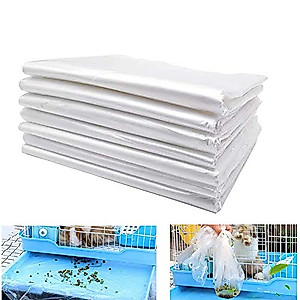 100 pcs Rabbit Cage Liners Disposable Large Plastic Mat Films for Bunny Guinea Pigs Chinchillas Rats Hamsters Hedgehogs and Other Small Animals 37"×27"