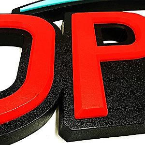 MaxLit 32'' X 17'' New Jumbo ULTRA BRIGHT LED Open Sign — Remote Controlled — Dynamic Light Modes — Enhance Your Business Presence [Red/Blue]