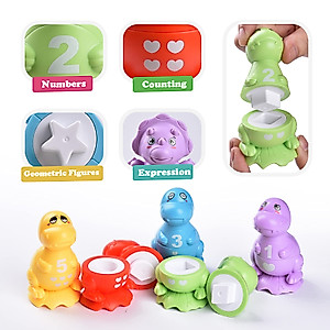 Stacking Dinosaur Toys for Kids 3-5, Stacking Blocks Toys for 2-7 Year Old Boys Girls, Educational Stacking Toys Gifts for Toddlers Age 2-4 Christmas Birthday Gifts, Dinosaur Toys for 2 Year Old Boy