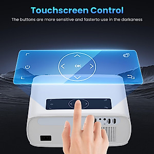 GROVIEW Projector, 15000lux 490ANSI Native 1080P WiFi Bluetooth Projector, 300'' Video Projector, Supports 4K & Zoom, 5G Sync, Compatible with HDMI USB/ AV/ Smartphone/ Pad/ Laptop/ DVD/ TV Stick/ PS5