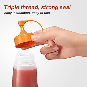 Premium 6 Pack 16 oz Plastic Condiment squeeze Bottles with Squeeze Top,Food Grade Squirt Bottle for Sauces,Hot Sauces,Syrup,Oil Dispenser,Salad Dressings Container,with extra 8 Chalk Labels and 1 Pen