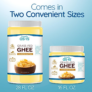 Simply as-is | Grass-Fed, Pasture-Raised | Ghee Clarified Butter | Lactose Free | 28 fl oz
