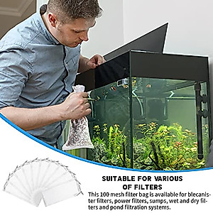 10 Pieces Small Aquarium Filter Bags with Zipper 3 x 8 Inch Fine Filter Media Bags 150 Micra Mesh Bags Reusable Fish Tank Charcoal Filter Bag for Activated Carbon Fresh or Saltwater Tanks
