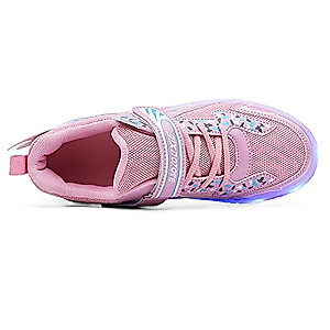 HHSTS Boys and Girls Flash Rechargeable Four-Wheeled Roller Derby Skates Easy to Learn and More Balanced Birthday