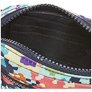Vera Bradley Women's Recycled Lighten Up Reactive Convertible Belt Bag Sling Crossbody Bag, Happy Blooms Cross-Stitch, One Size