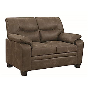 Meagan Padded Loveseat Brown