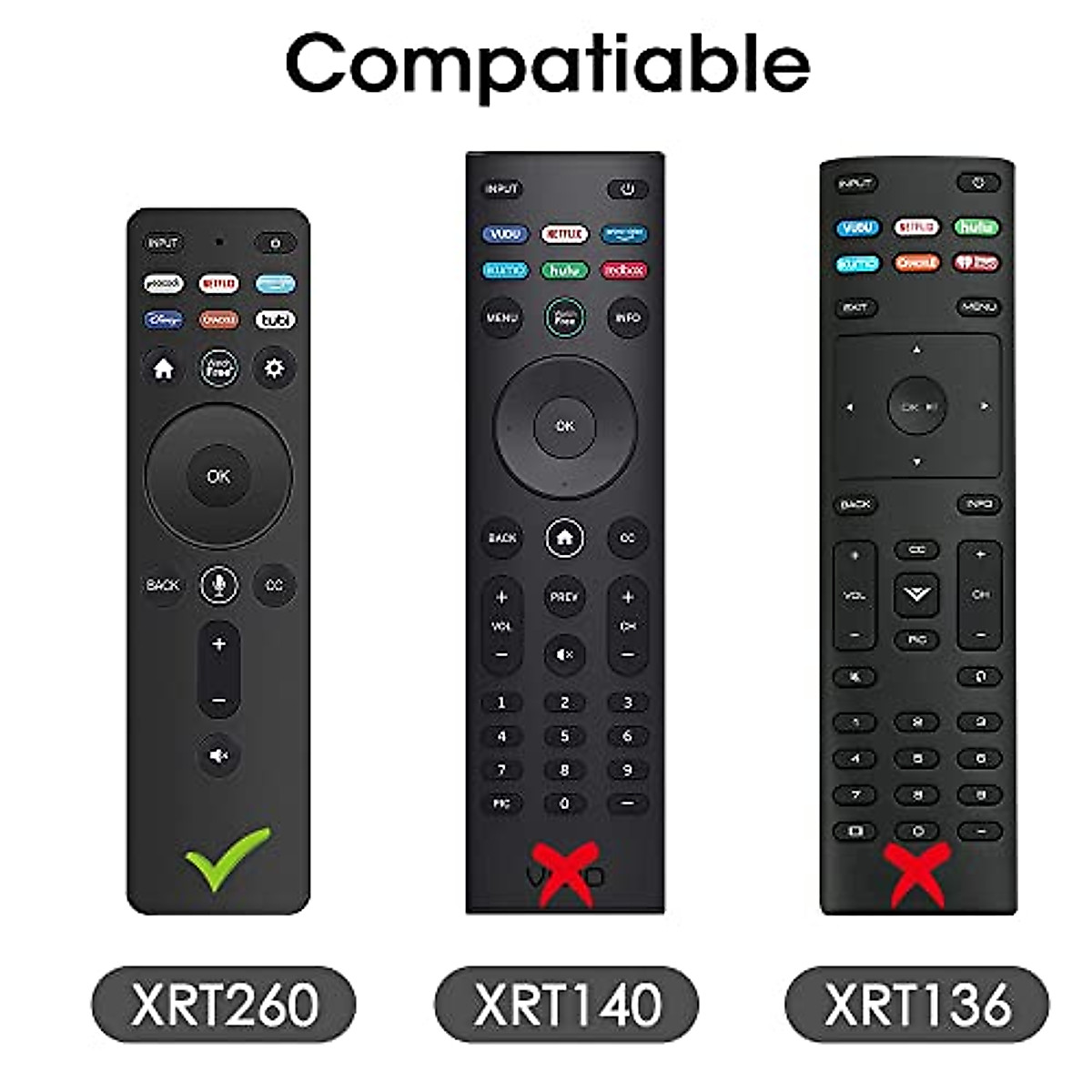 [3Pcs] Glowing Covers Case for Vizio XRT260 4K Voice Remote 2021 Model, Silicone Protective Case for Vizio Remote,Anti-Slip & Shockproof Remote Battery Back Replacement Covers Protector Skin Holder