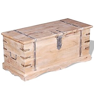 GOLINPEILO Wooden Coffee Table with Two Side Handles, Solid Wood Blanket Storage Chests and Trunks for Bedroom,Hope Treasure Storage Chest Box Home Organizer, 23.6"x23.6"x17.7"
