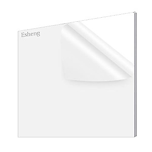 Esheng Clear Acrylic Sheet Cast Plexiglass 12"×12"Square Panel 1/25"(1mm) Thick,Laser Engraved Plastic Sheet,Easy to Cut,With Double-Sided Protective Film for Signs, DIY Display Projects, Craft,2Piece