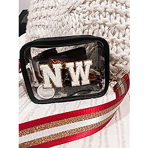 La Sorella White Clear Stadium Approved Bag, Clear Stadium Bag, Festival Bag, Clear Crossbody Bag, Customizable Clear Bag,Concert and Stadium Bag (White)