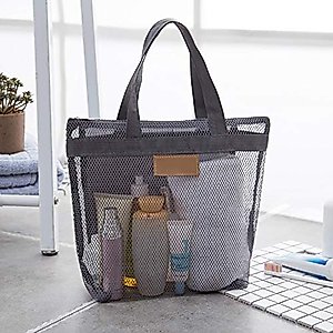 JIANWEI Mesh Shower Caddy, Portable Lightweight Storage Bag Quick Dry Shower Caddy Tote Travel Bathroom Clothes Organizer College Dorm Room Essentials Perfect For Gym, Swimming