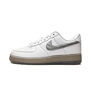 Nike Mens Air Force 1 DX3945 100 White/Metallic Silver - Size 8