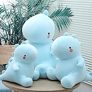 Osmotic Cute Charming Cartoon Fashion Funny Pretty Dinosaur Stuffed Animals Shape Big Hugging Pillow Soft 3D Pom Plush Toy Doll Ultra Fabric Bed Rest Chair Bo (Blue)