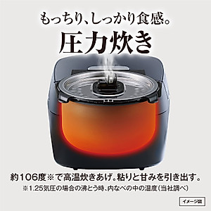 TIGER JPV-A100 Pressure IH jar rice cooker freshly cooked earthenware heat storage 5.5 cups coat pot 100V Only Japan Import (Black)