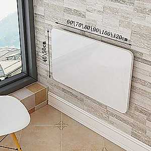 PIBM Stylish Simplicity Shelf Wall Mounted Floating Rack Shelves Foldable Dining Table Bookshelf Computer Desk Solid Wood Metal Bracket Smooth,12 Sizes,5 Colors, Pink , 100x50cm