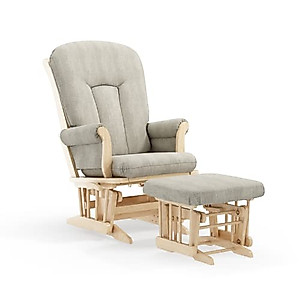 Dutailier Alice 3194 Glider Multiposition-Lock Recline with Ottoman (Natural/Light Grey