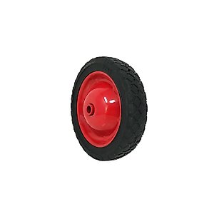 Shepherd Hardware 9593 7-Inch Semi-Pneumatic Rubber Tire, Steel Hub with Grafoil Bearings, Diamond Tread, 1/2-Inch Bore Offset Axle