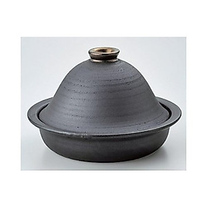 Tajin Pot, Shabu-Shabu, Black Gold Color Tagine Pot, Large, 10.8 x 6.5 inches (27.5 x 16.5 cm), Body 2.4 inches (6 cm), Direct Fire, Restaurant, Ryokan, Japanese Tableware, Restaurant, Commercial Use