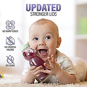 Honey Bear Straw Cup, Straw Sippy cup 8 oz, Baby Led Weaning Supplies, Toddler Cups, Baby Straw Cup, Leak Proof, Food-Grade, BPA Free, Easy to Hold, Straw Therapy Learning Cup, Straw Training Cups(2)