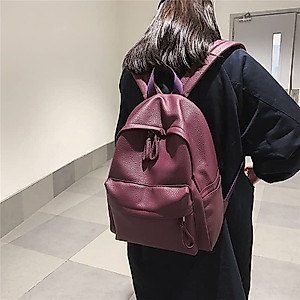 DINGZZ Fashion Women Backpack Soft Leather School Bag Teenage Girls Boys Travel Double Shoulder Bags (Color : E, Size : 30 * 16 * 40CM)