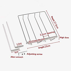 Wine Glass Rack, Stemware Glass Rack Under Cabinet Hold up to 8 Wine Glasses / 3 Rails Stemware Rack, Adjustable Stainless Steel Glasses Holder Storage Hanger for Kitchen, Bar (Silver)