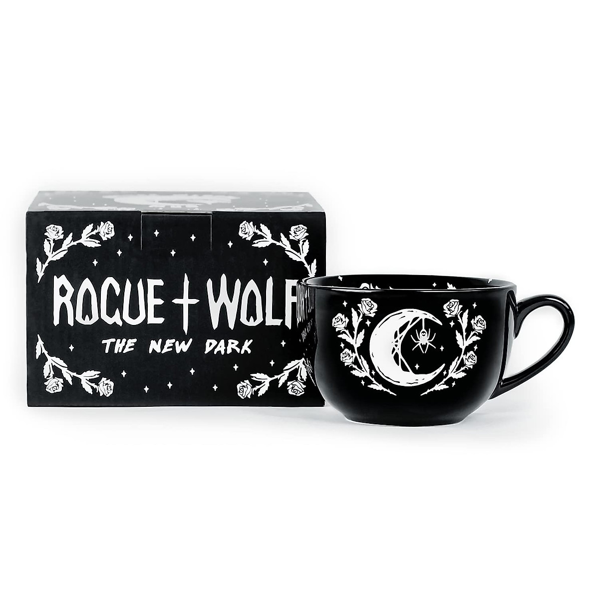 Rogue Wolf La Lune Large Gothic Moon Mug - Halloween Decor Ceramic Cup for Tea/Coffee