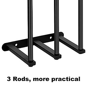 Towel Rack Wall Mounted, Towel Holder for Bathroom Wall, Minimalist Design for 3 Bar Towel Racks, for Bathroom, Camper Vans and Camper，for Folded Large Towel – Black