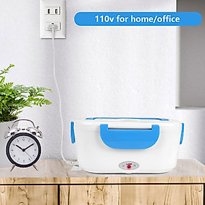 VECH Electric Heating Lunch Box Food Heater Portable Lunch Containers Warming Bento Box for Home & Office Use 110V Heat up Lunch Box (Blue)