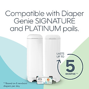 Diaper Genie Easy Roll Refill with 18 Bags | Lasts Up to 5 Months or Holds Up to 846 Newborn Diapers Per Refill