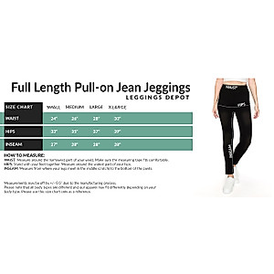 Women's Stretch Pull-on Skinny Denim Look Jean Leggings, Full Length, Faded Black, Large