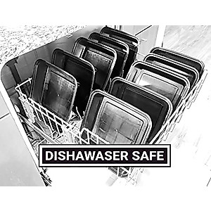 Sunrise Pak [100 Sets] 48oz Square Meal Prep Containers, Black Plastic Containers, To Go Container, Bento Box, Lunch Box, Food Storage Container, BPA Free, Reusable (SR8148B)