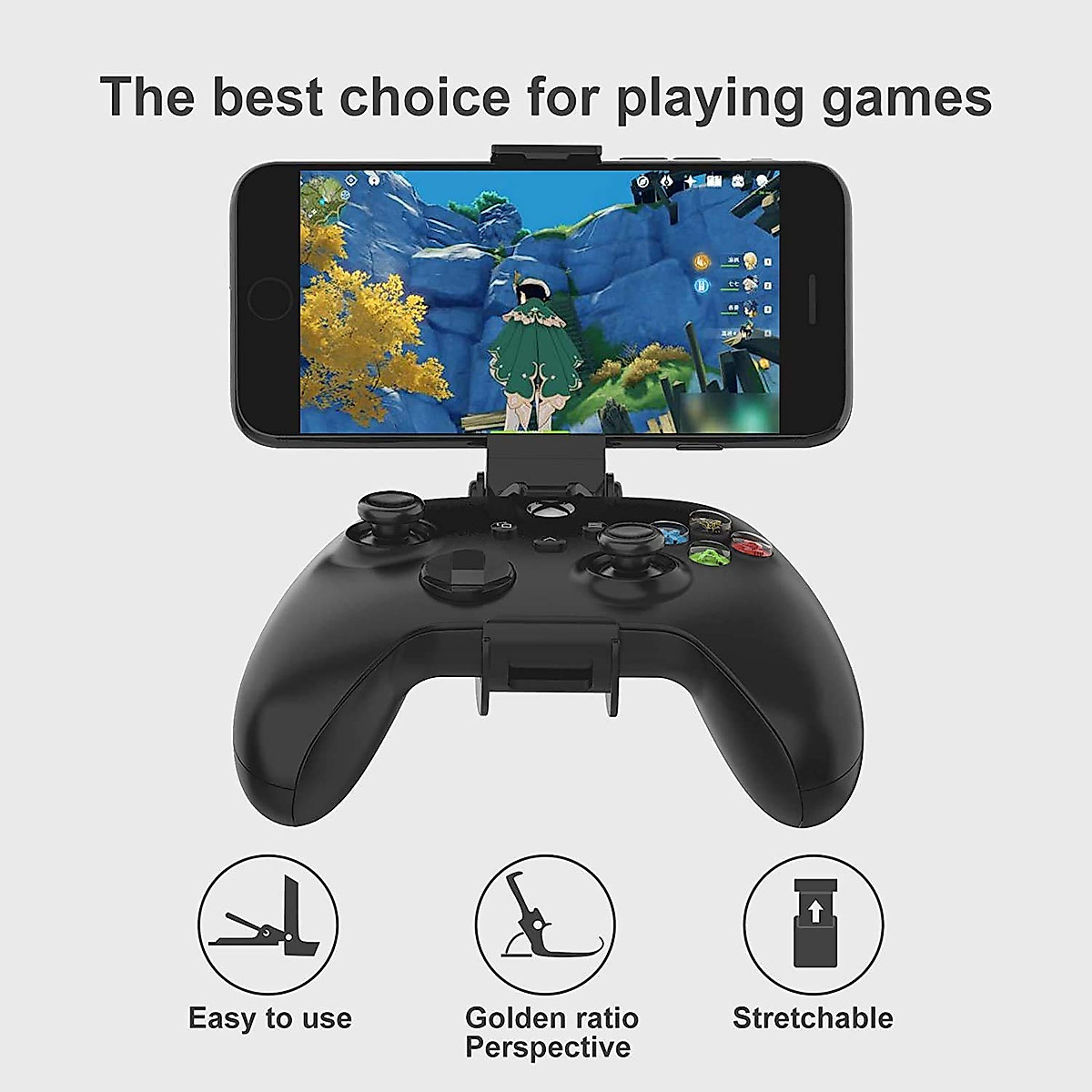 NBCP Xbox Series X Controller Phone Mount,foldable Phone holder for Xbox Series S|X/Xbox one Wireless Controllers cellphone clip ajustable(Clip Only)