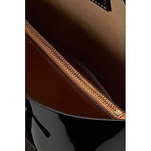 Tory Burch Women's Perry Small Triple Compartment Tote Black Patent Leather