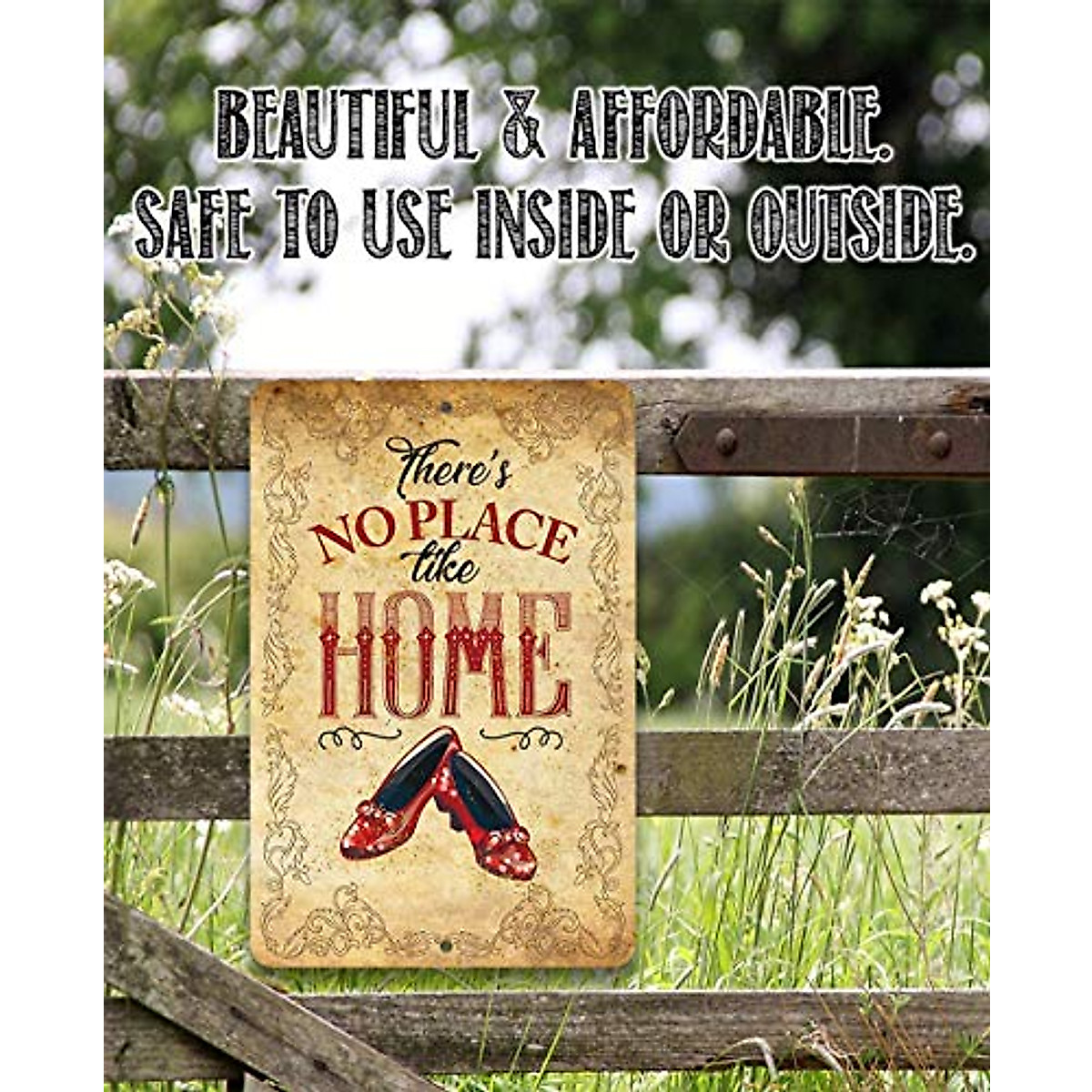 Wizard of Oz Decorations - There's No Place Like Home - Metal Sign - Use Indoor/Outdoor - Metal Wizard of Oz Poster - Great Wizard of Oz Gifts, Dorothy Decoration, Wizard of Oz Decor