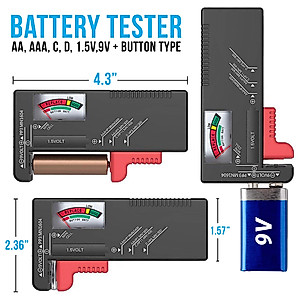 ZeroDark Battery Storage Organizer Case with Battery Tester, Holds 110 Batteries Various Sizes