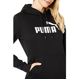 PUMA Womens Essentials Logo Fleece Hoodie (Available In Plus Sizes) Sweatshirt, Cotton Black, Small Plus
