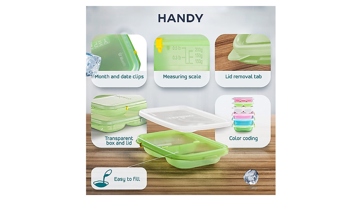 Freezer Food Trays Cubes - Leakproof, Stackable Freezer Containers