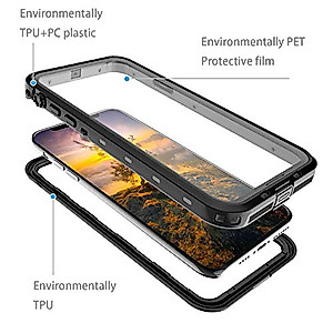 Waterproof iPhone 11 Pro Max Case - iPhone 11 Pro Max Full Body Bumper Case Waterproof Apple iPhone Rugged Protection Case with Built-in Screen Water-Resist Case Cover Black