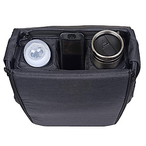 Lulyboo Diaper Bag Convertible Backpack, Full Open Cabinet and Padded Changing Station, Removable Caddy with Two Drink Holders and Angled Cell Phone Storage for Easy Viewing, Black