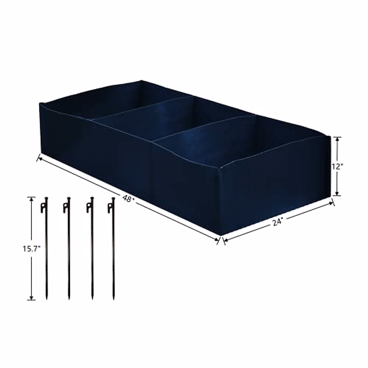 Zoowalker 4 x 2 x 1 Feet Raised Garden Bed Fabric Planter for Outdoor Plants 60 Gallon Garden Grow Bag Planter Box Heavy Duty Fabric Pot for Vegetables Flowers Herbs