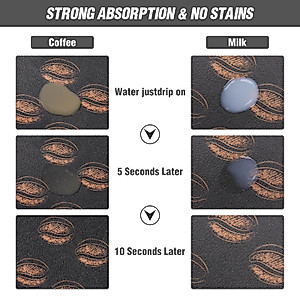 Coffee Mat Coffee Bar Mat Hide Stain Absorbent Drying Mat with Waterproof Rubber Backing Fit Under Coffee Maker Coffee Machine Coffee Pot Espresso Machine Coffee Bar Accessories-Black Marble