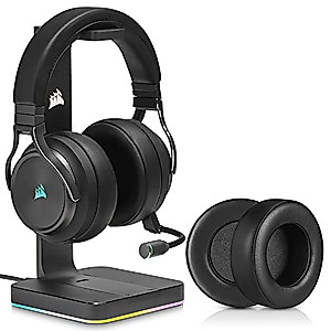 Upgrade Replacement Ear Pads for Corsair Virtuoso RGB Wireless SE Gaming Headset, Ear Cushion Compatible with Virtuoso XT, Durable Protein Leather, Softer Memory Foam, Added Thickness (Black)