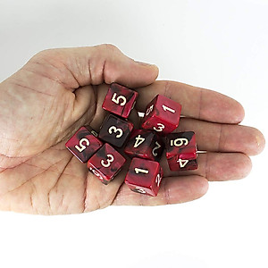 Paladin Roleplaying Red and Brown Dice - 8 D6 Set - 'Blood God'