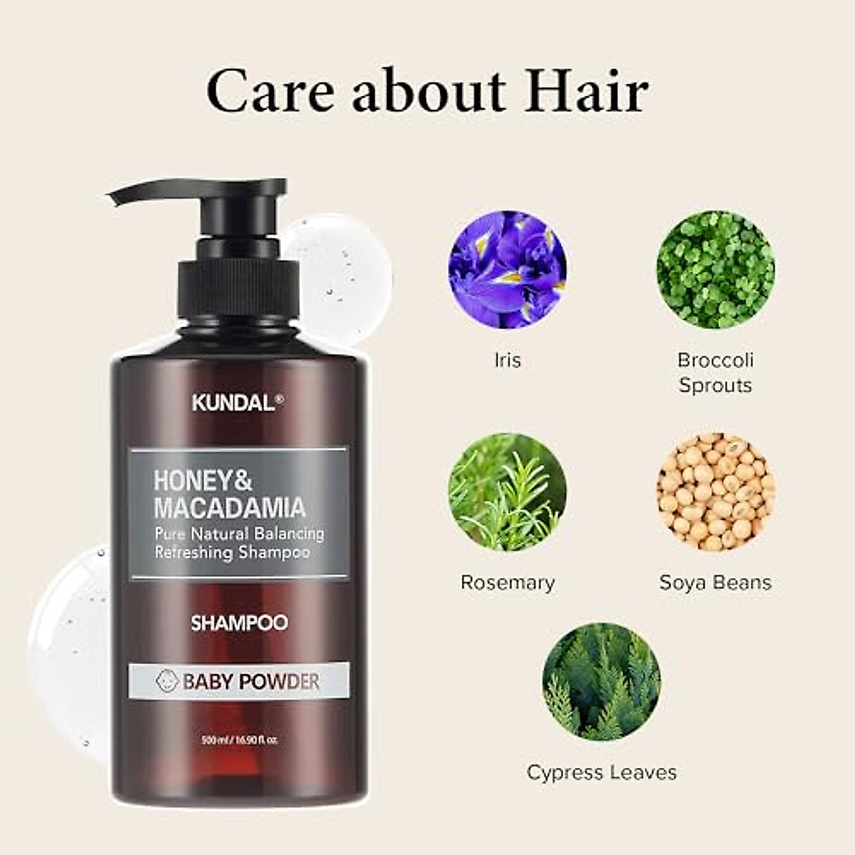 KUNDAL Natural Premium Hair Shampoo [Baby Powder Scent] Honey & Argan Oil, Macadamia Oil, Sulfate Free for Damaged Hair, Travel Size 100ml(3.38Fl Oz)