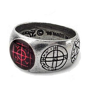 Agla Alchemy Gothic Pewter Talisman Ring - size 7