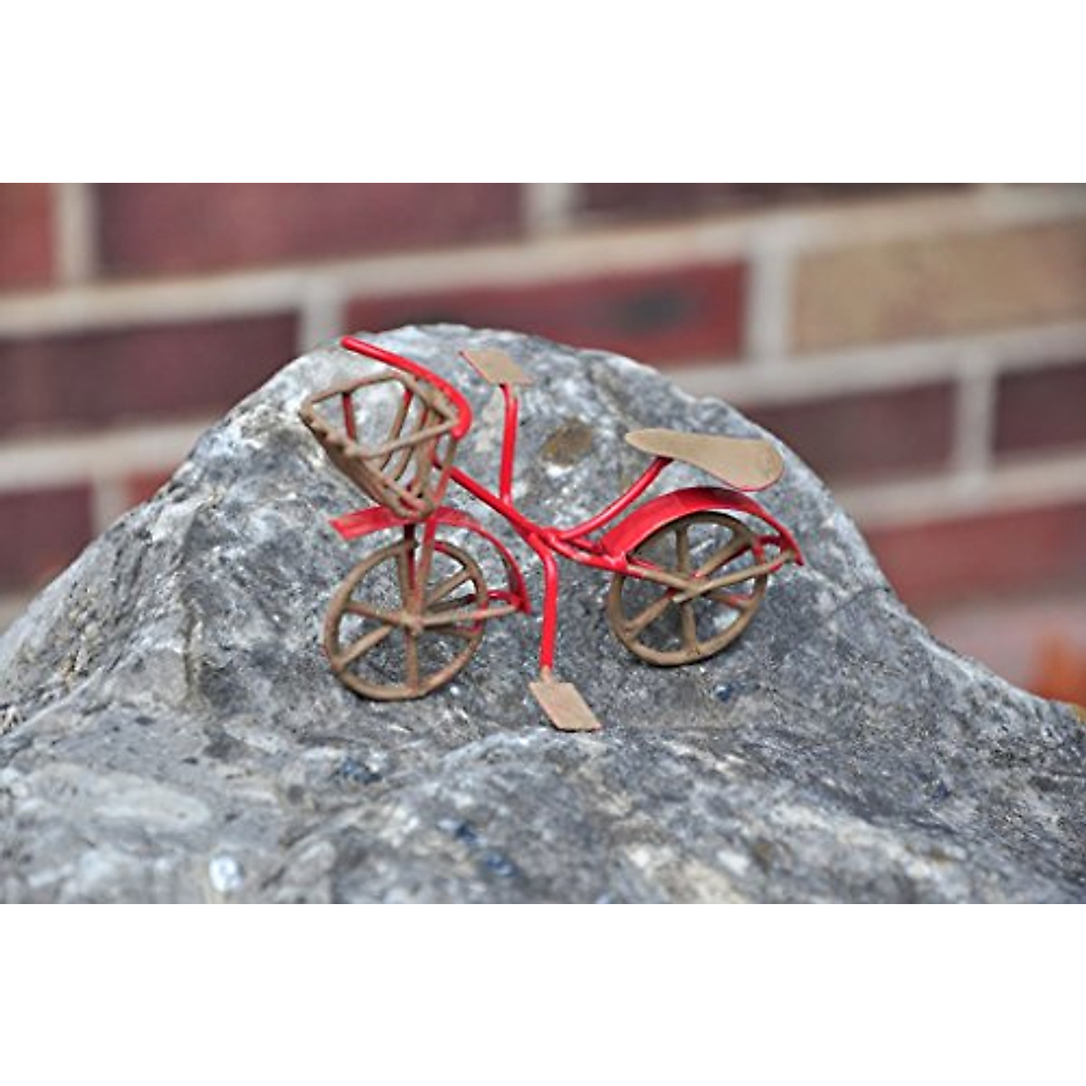 G & F Products MiniGardenn 10022 Fairy Garden Miniature Mini Bicycle, Red